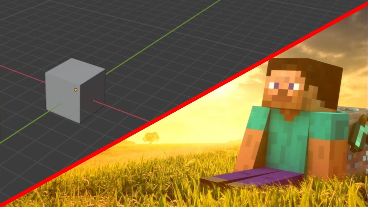 Como modelar a Steve de minecraft en blender - YouTube