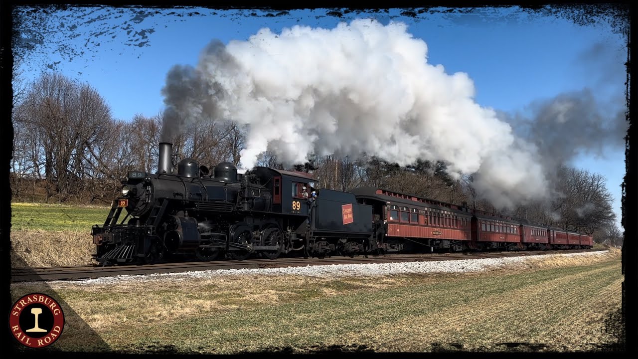 Strasburg Railroad: CN 89 Running Through The Crisp Air - YouTube