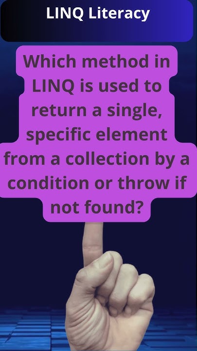 Mastering Single Element Retrieval with LINQ in C# - YouTube