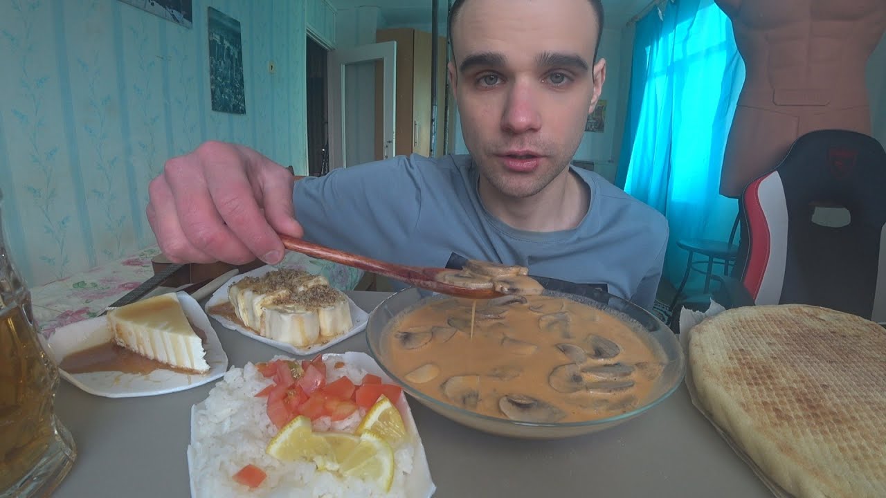 ASMR TOM YUM SOUP / POTATO AND CHEESE PIE / ROLLS / CHEESE CAKE ...