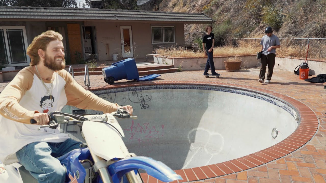 Empty Pool Skating & Mountaintop Dirtbike Ride - YouTube