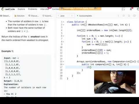 The K Weakest Rows in a Matrix - YouTube
