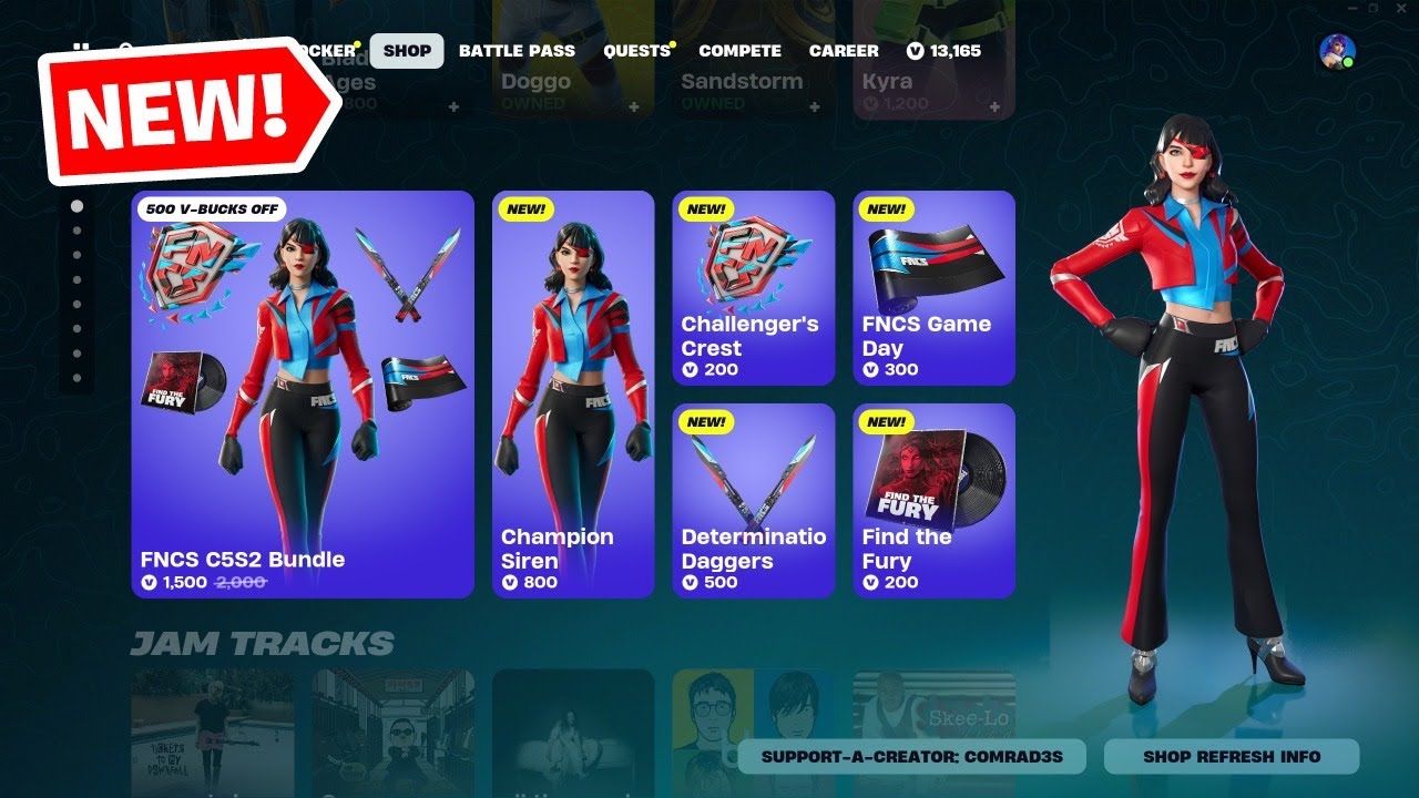 Fortnite NEW FNCS CH5S2 Champion Siren Skin Bundle in Fortnite Item ...