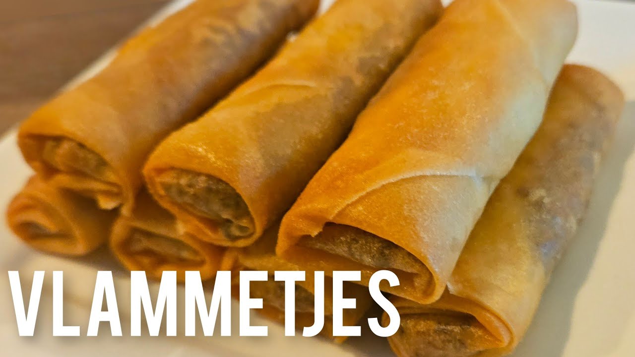Vlammetjes pittige snack hapje recept|Spicy Flame snack spring roll ...