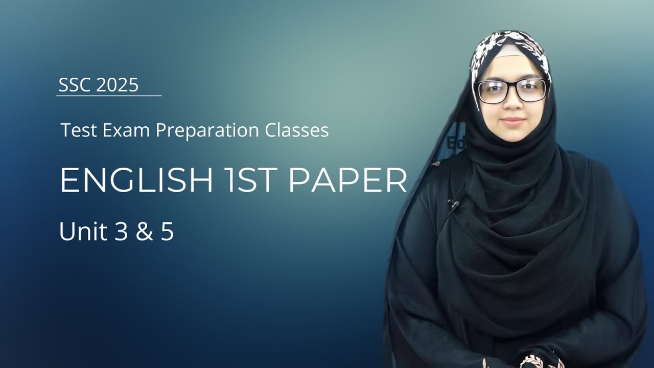 SSC 2025 l English 1st Paper l Unit 3 & 5 I Test Exam Preparation ...