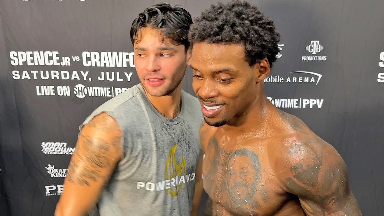 Ryan Garcia embraces Errol Spence! Says he gonna WHOOP ROLLY A* ...