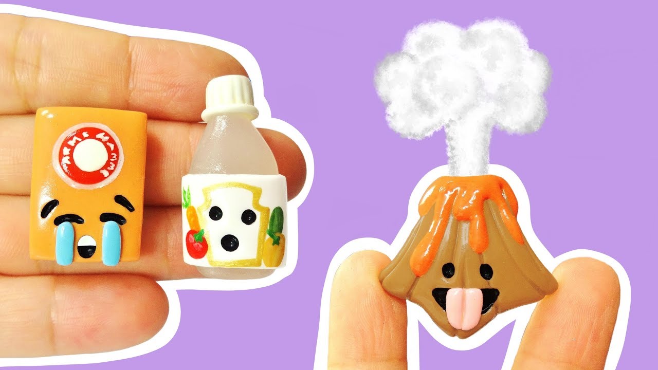 EXPERIMENT VS VOLCANO SCIENCE EMOJIS! Polymer Clay Tutorial - YouTube