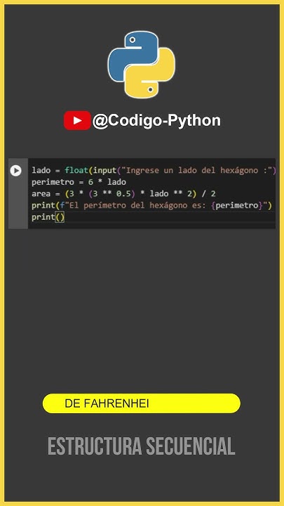 🟨🟦 PYTHON : Calcular el área y el perímetro de un hexágono. #python # ...