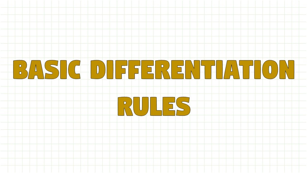 Lesson 13: Basic Differentiation Rules Part 1 - YouTube
