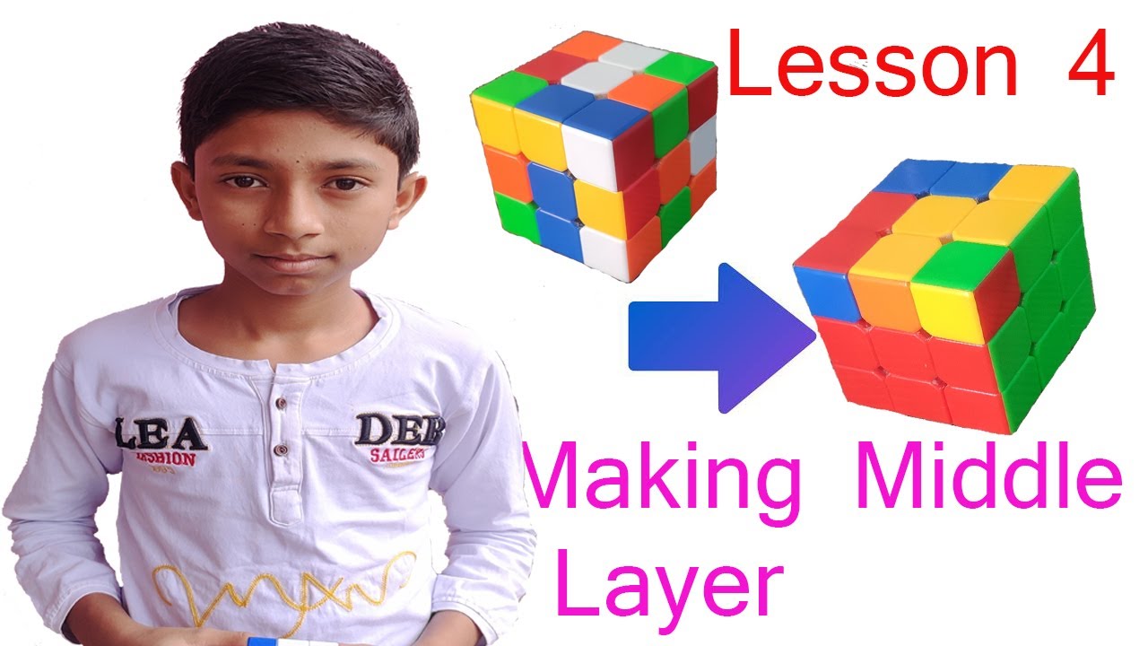 How to solve Middle layer in 3x3 Cube easiest way? || मिडल लेयर आसानीसे ...