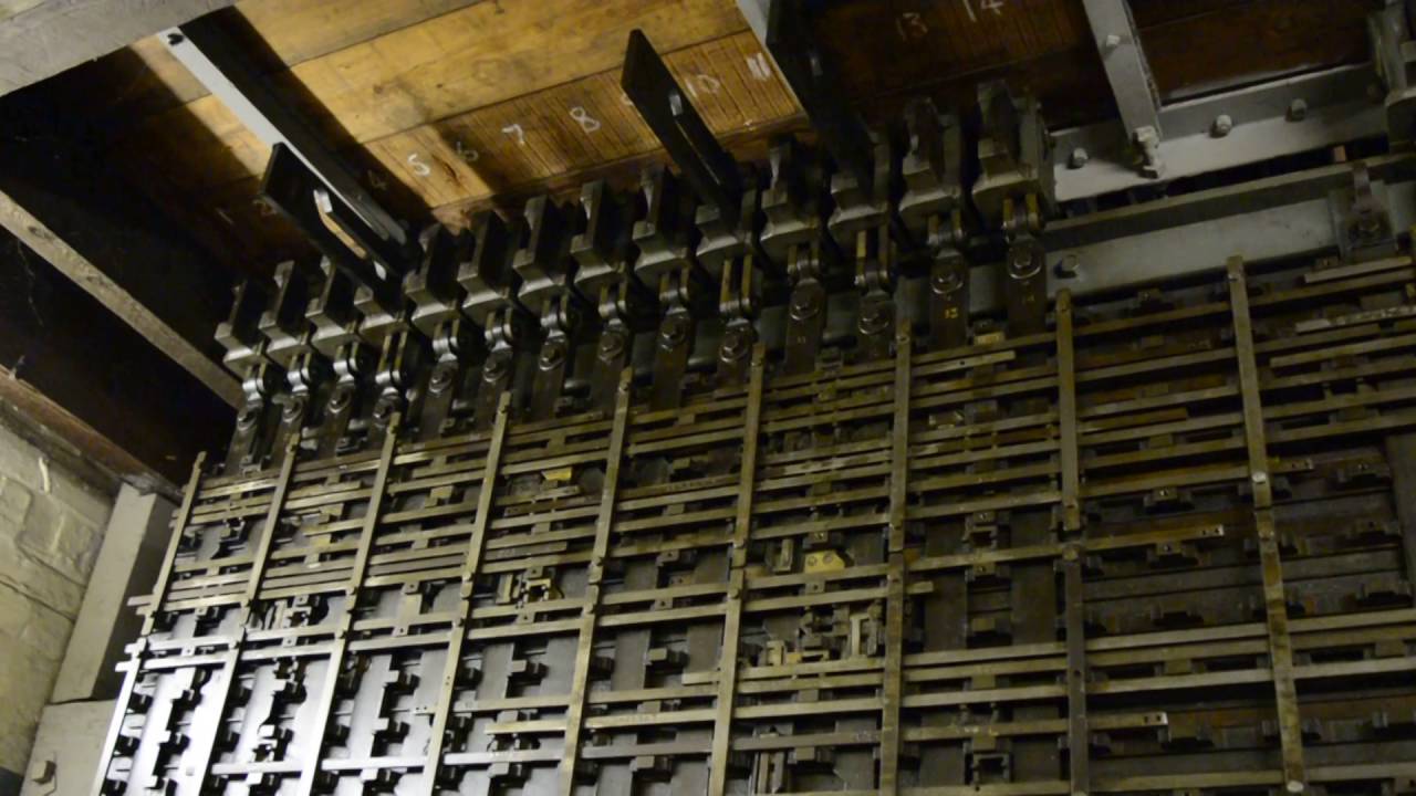 Banbury north signal box interlocking mechanism in action - YouTube