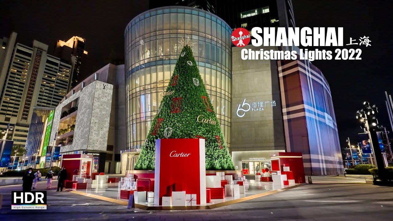 🎄 Shanghai Christmas Lights 2022 - West Nanjing Road and Jing'an Temple ...