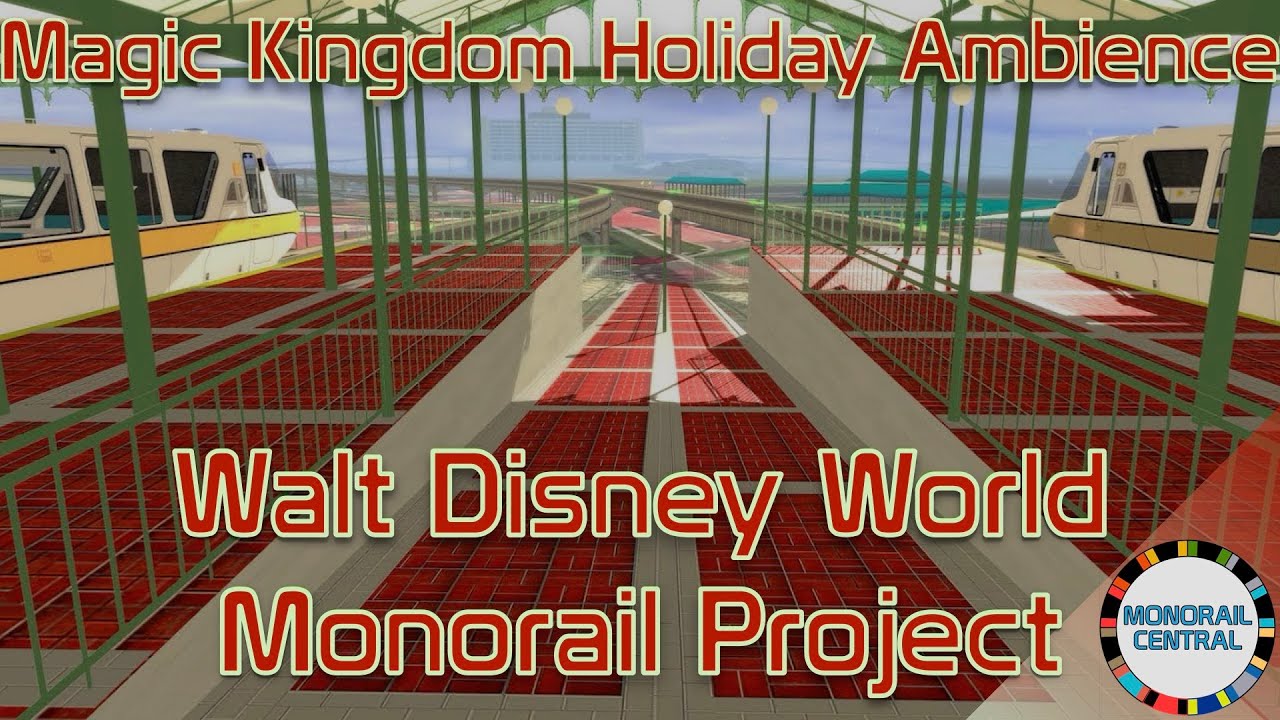 Magic Kingdom Monorail Station Christmas Ambience | Walt Disney World ...
