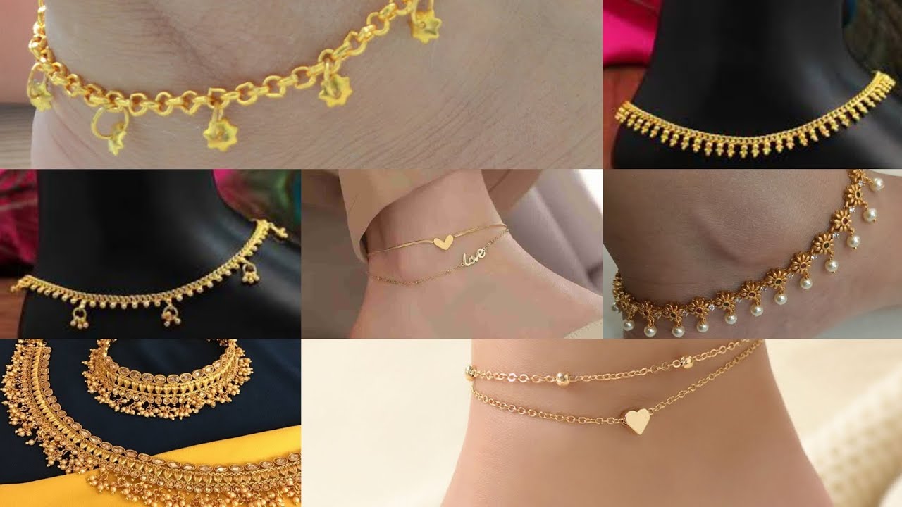best 24k gold payal design new collection new design of gold payal - YouTube