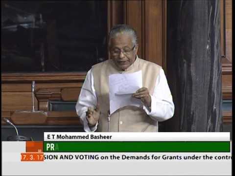 ET Mohammed Basheer Speech in Parliament - YouTube