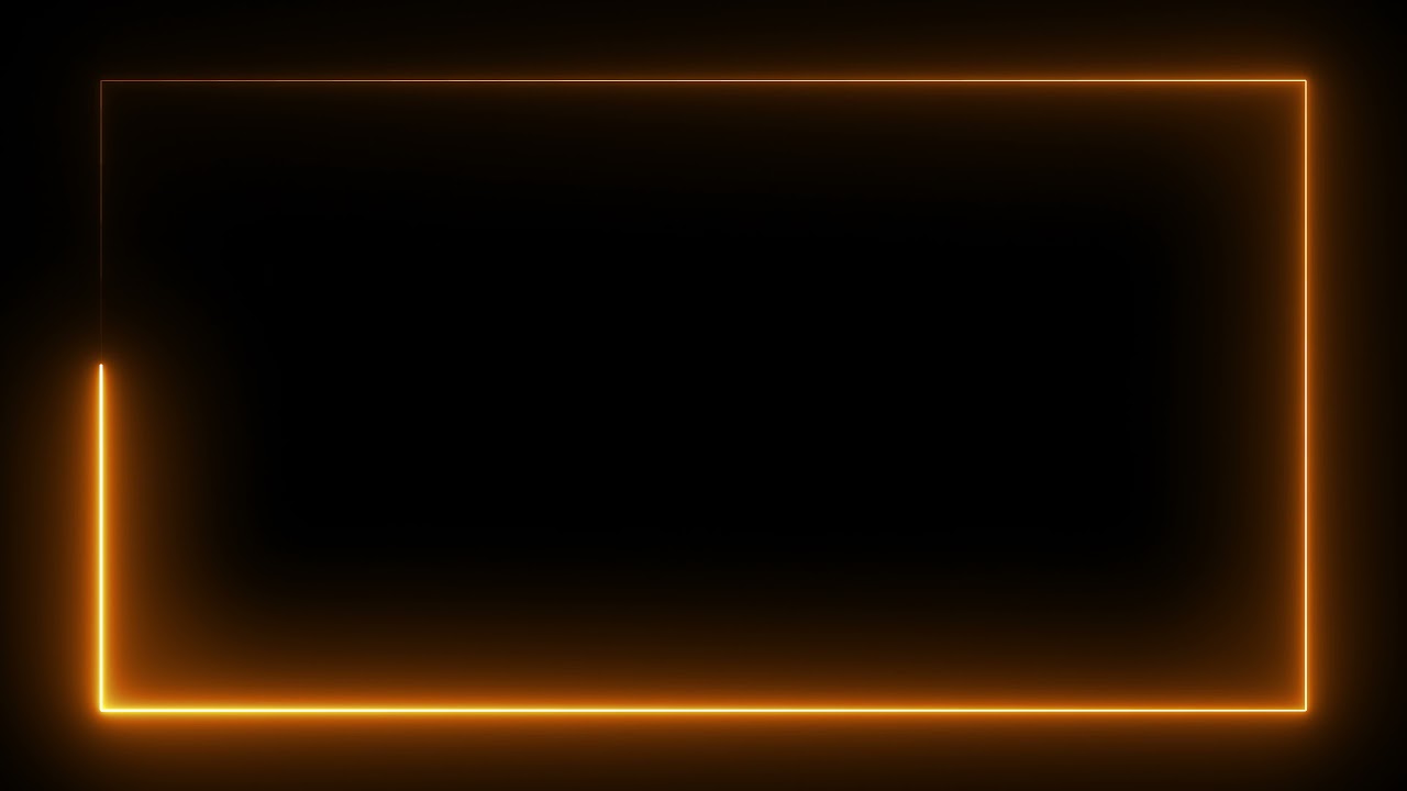 Golden Color Neon Lights Rectangle Frame Animated Background Looped ...