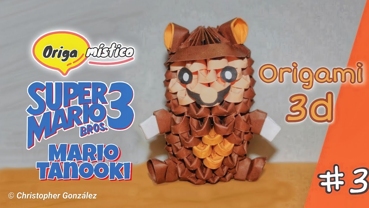 Como hacer a Mario tanooki (mapache) en origami 3d, tutorial. - YouTube