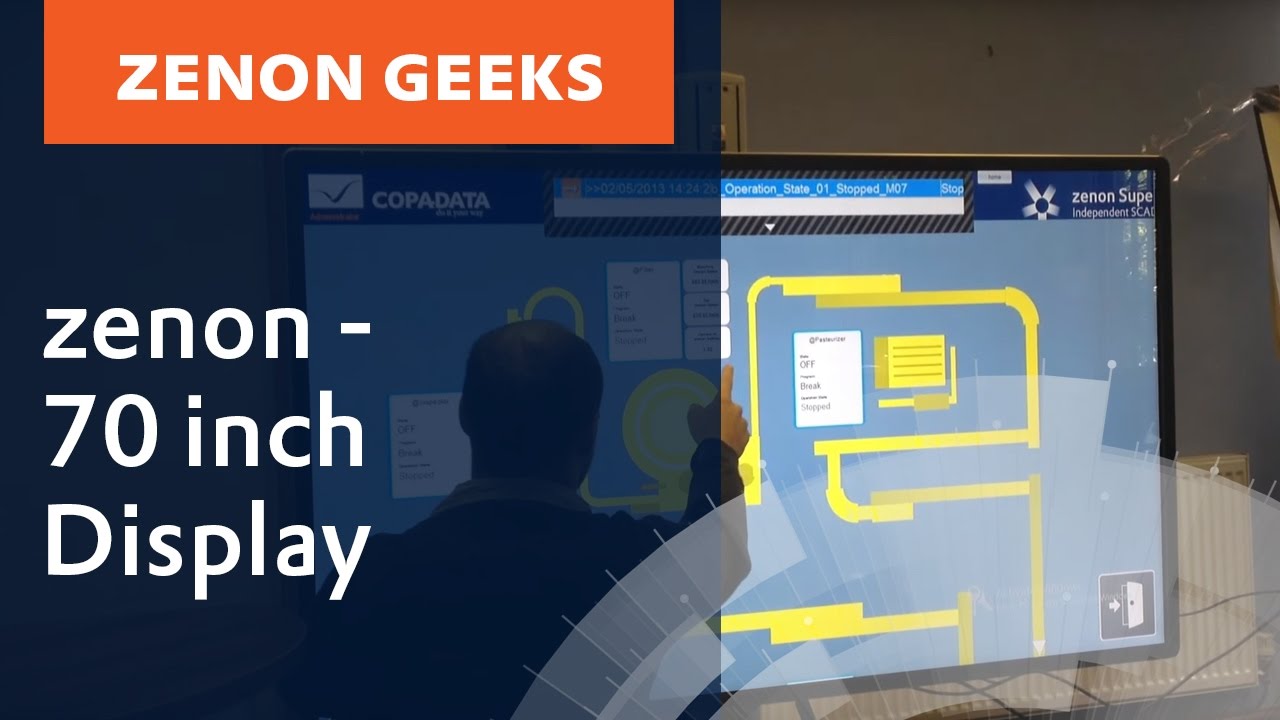 zenon SCADA Application on 70 inch Multi-Touch Display - YouTube