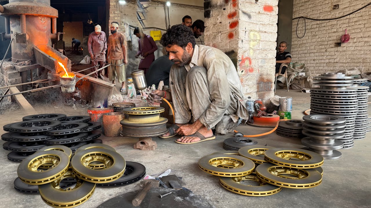 The Process of Manufacturing Car Disc Brake Plate \\ Production of Car ...