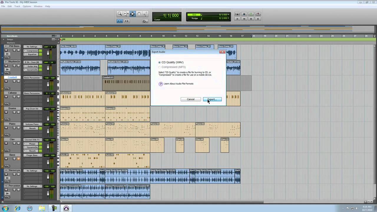 Pro Tools® SE - Exporting your Mix - Windows 7 - YouTube