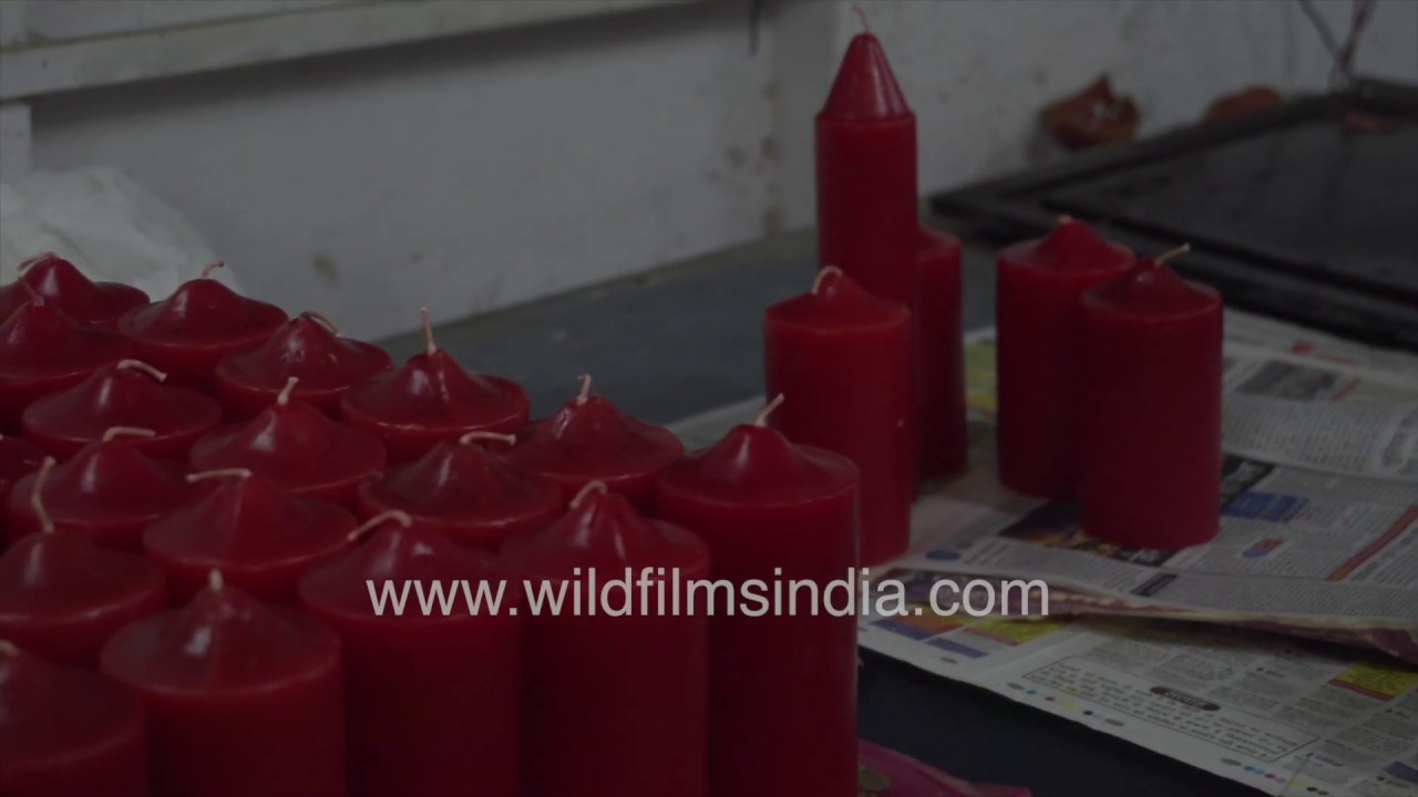 Packaging of candles inside a candle factory - YouTube