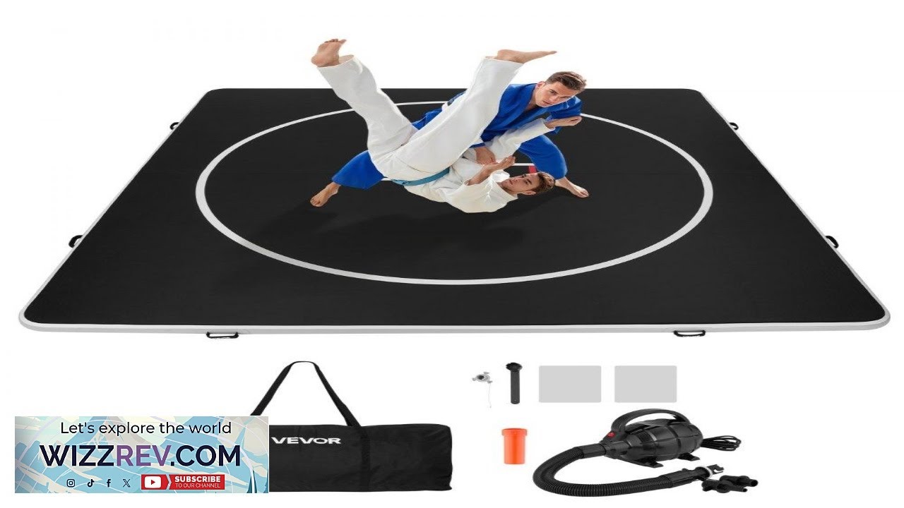 VEVOR 13x13 ft Wrestling Mat Inflatable Martial Arts Thick Mat for Home ...