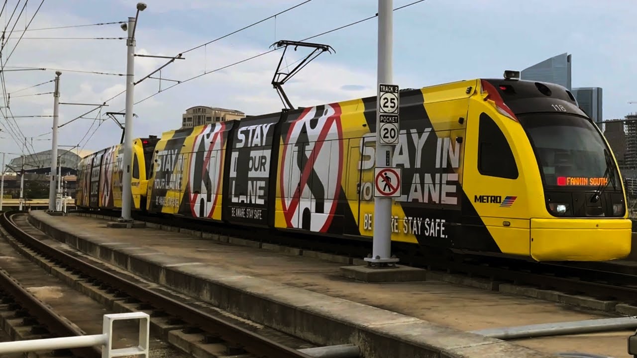 Riding Houston METRORail Red Line, Texas Medical Center to Burnett ...