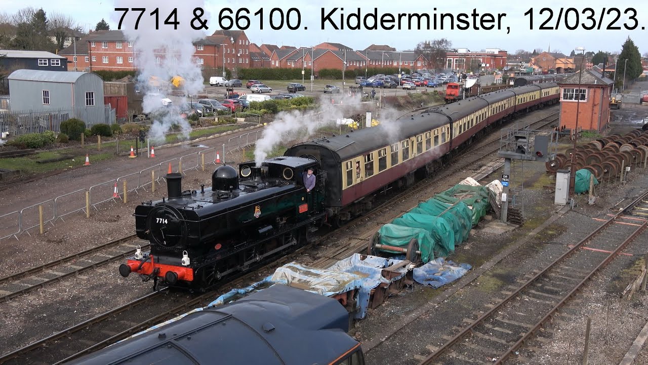 7714, also 66100. Kidderminster, 12/03/23. (Lot of wind noise, a bit ...