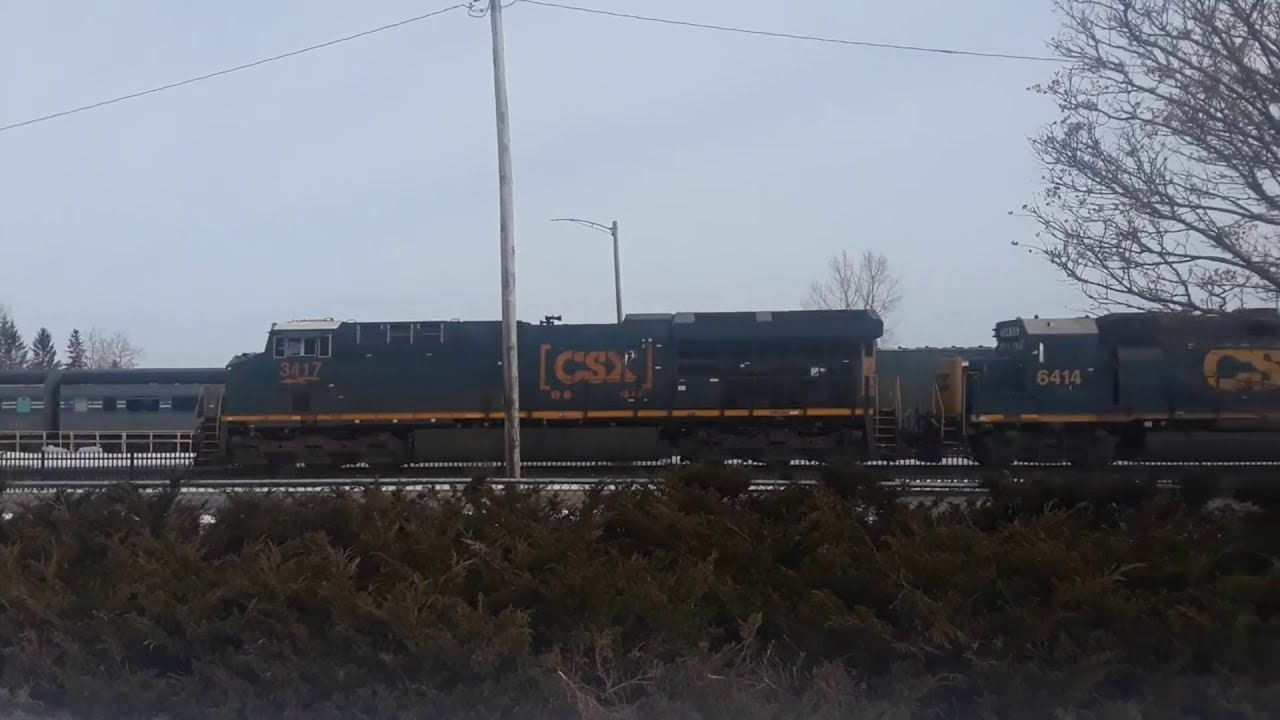 CSX 754 Helps Push Heavy Mixed Freight - Utica, NY - YouTube