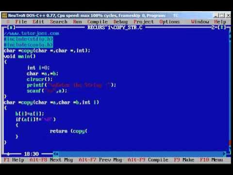 Copy string using recursive function In C Program Tamil - YouTube