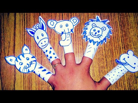 DIY Paper craft for kids| Animal puppets | Animal Fingers family ...