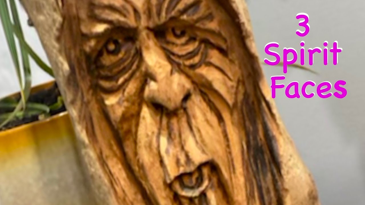 How to Carve Spirit Faces - 3 Spirit Faces in this tutorial - YouTube