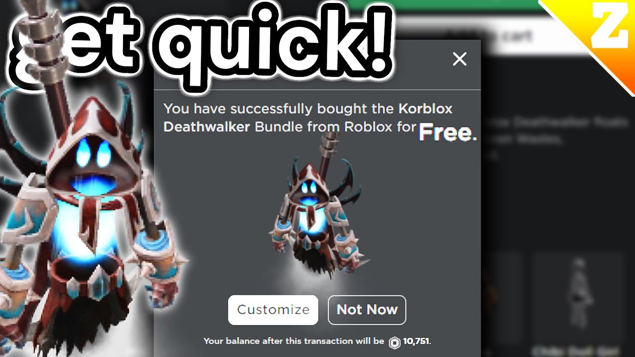 How To Get The Korblox Deathwalker Bundle For Free Quick Youtube