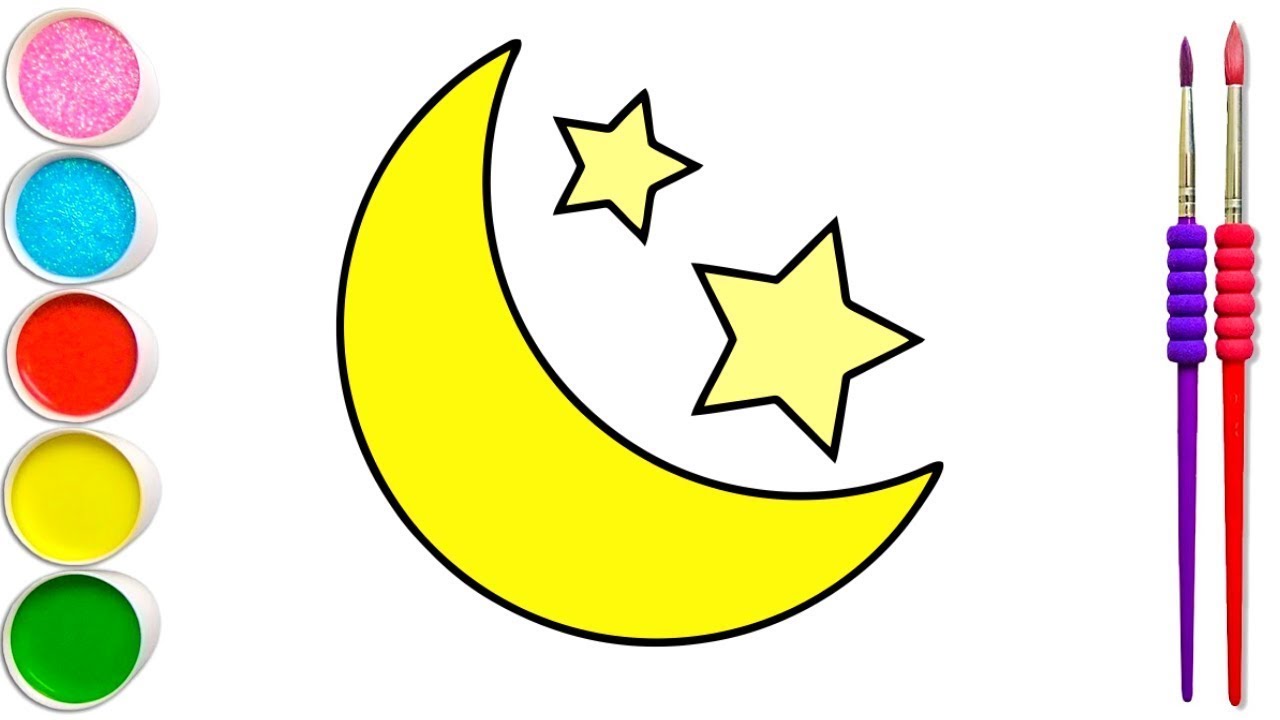 How to Draw the 🌙Moon and ⭐️Stars | How to Draw the Moon and Stars ...