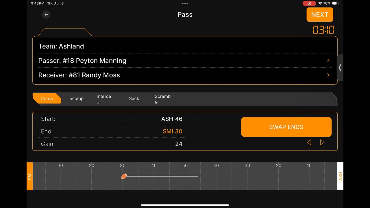 PressBox Football Stats - Live Scoring Pass Play - YouTube