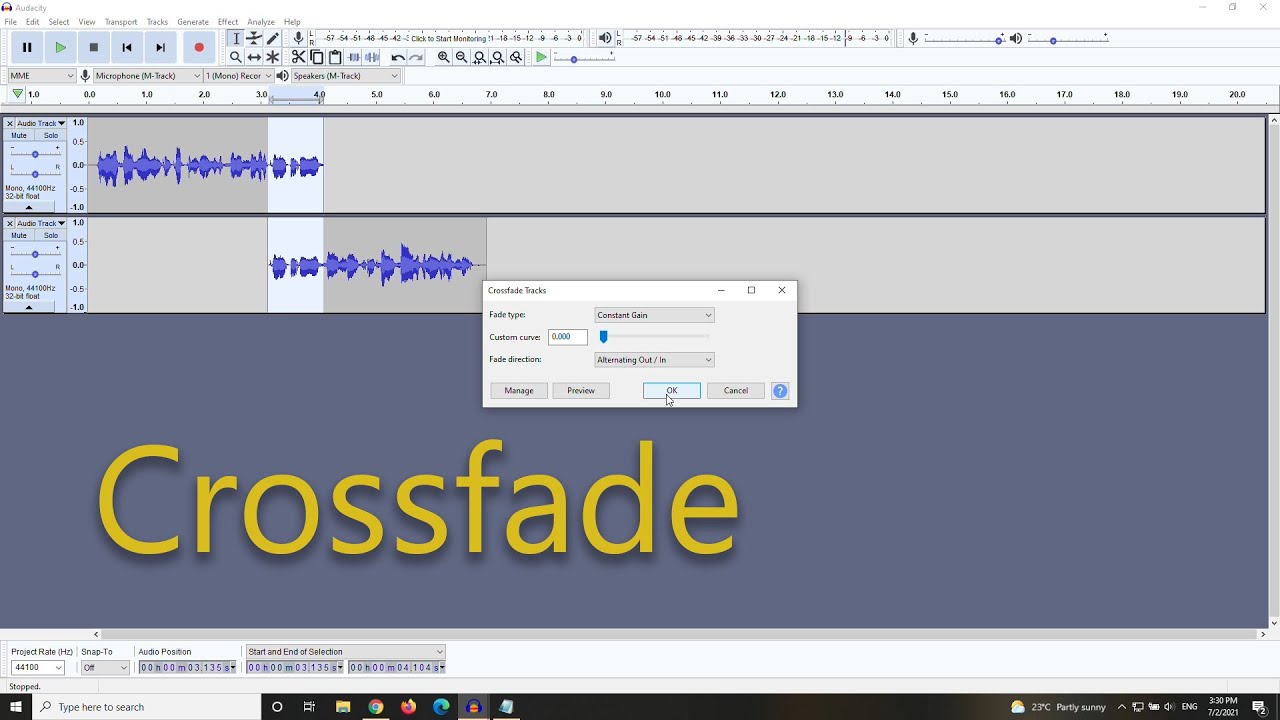 How to Fade Between Effects in Audacity - YouTube