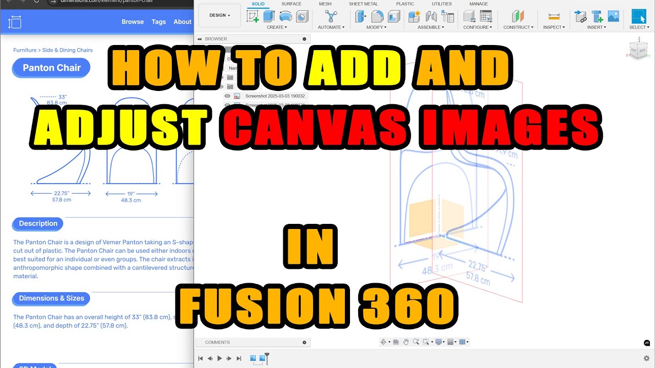 Fusion 360 - How to Add and Adjust Canvas Images #fusion360 #3ddesign #freeform - YouTube