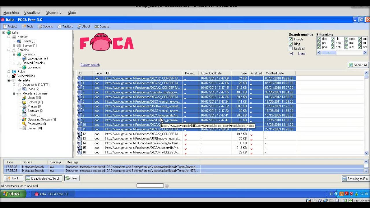 Foca, un altro tool per information gathering [ Tutorial by @Stabros ...