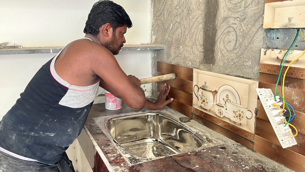 Skills Of Kitchen Wall Tile Installation|Wall tile design|Kitchen Tile ...