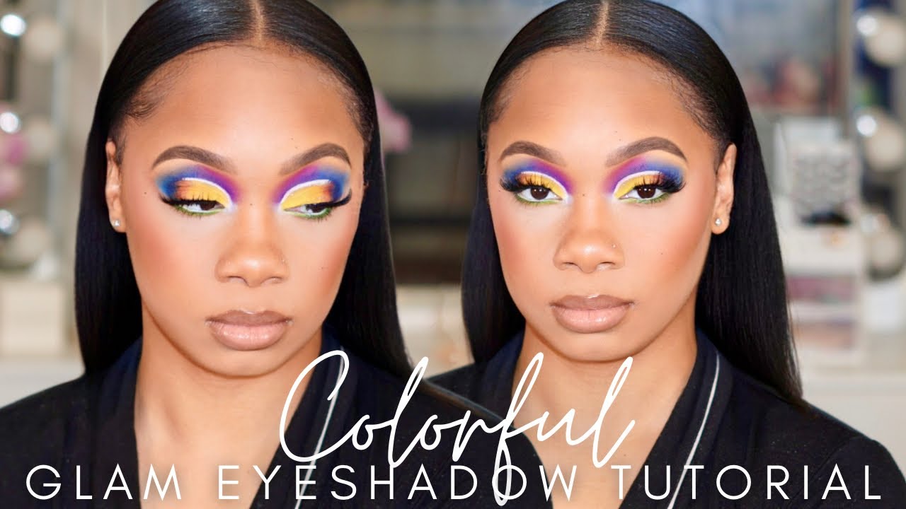 COLORFUL CUT CREASE | Black Girl Makeup Tutorial | Step By Step - YouTube