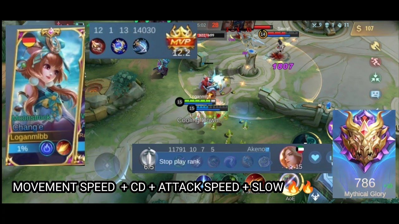 CHANG'E MVP 12 KILL !! MYTHICAL GLORY _ SOLO RANK _ MOBILE LEGENDS BANG BANG 💎 💎 - YouTube