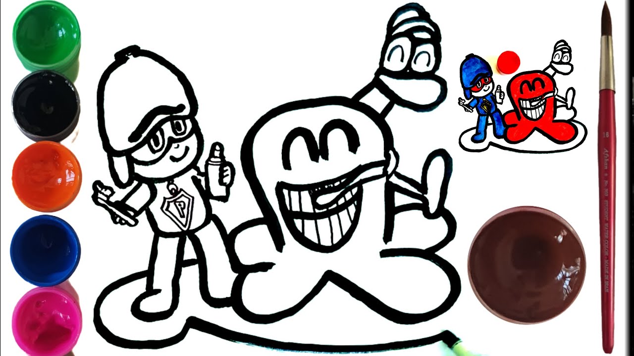 Drawing and coloring Pocoyo and Freddie Octopus brushing teeth 👶 🐙 ...