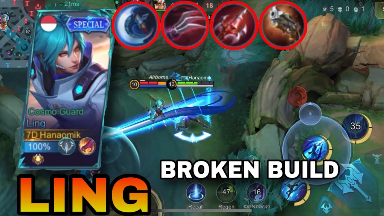 Broken Build Ling Early Game Carry Insane Damage | Top 1 Build | Mobile ...