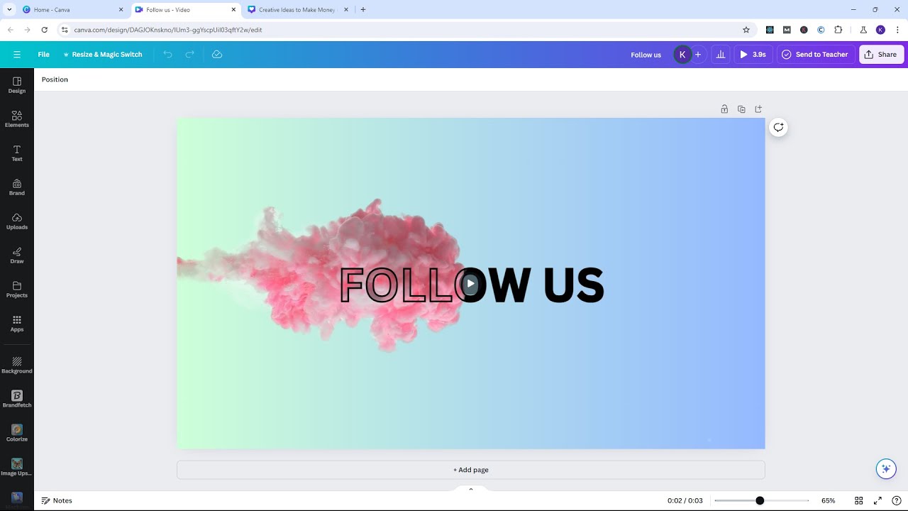SMOKE ANIMATION EFFECT IN CANVA - CANVA ANIMATION TUTORIAL | Canva Easy ...