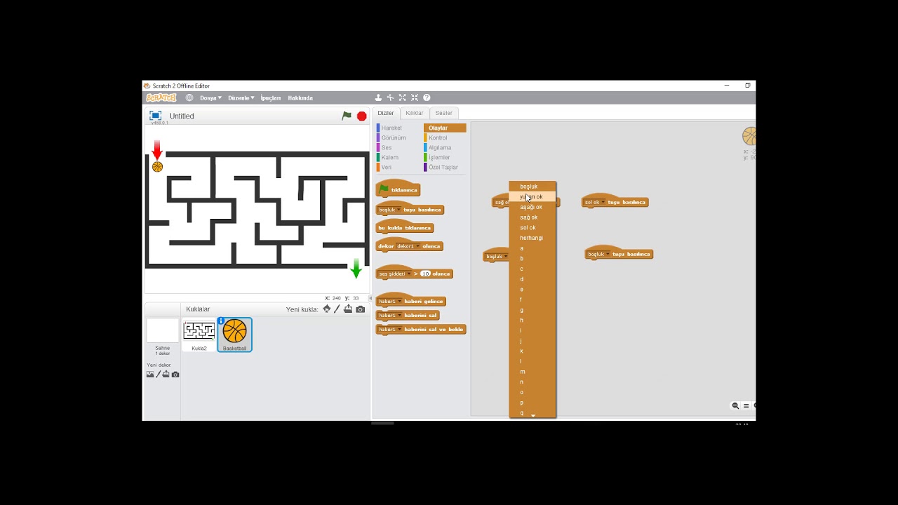 Scratch ile Labirent Oyunu - YouTube