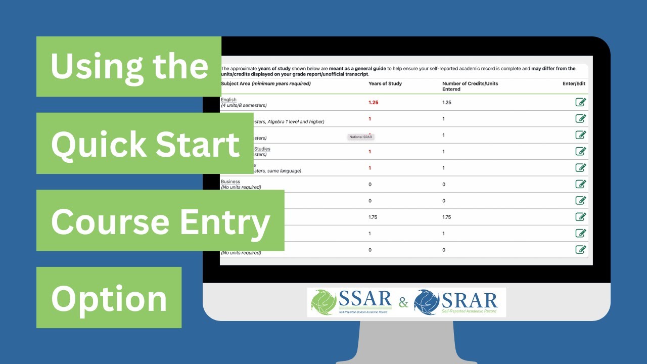 How to Use the Quick Start Course Entry Option - YouTube