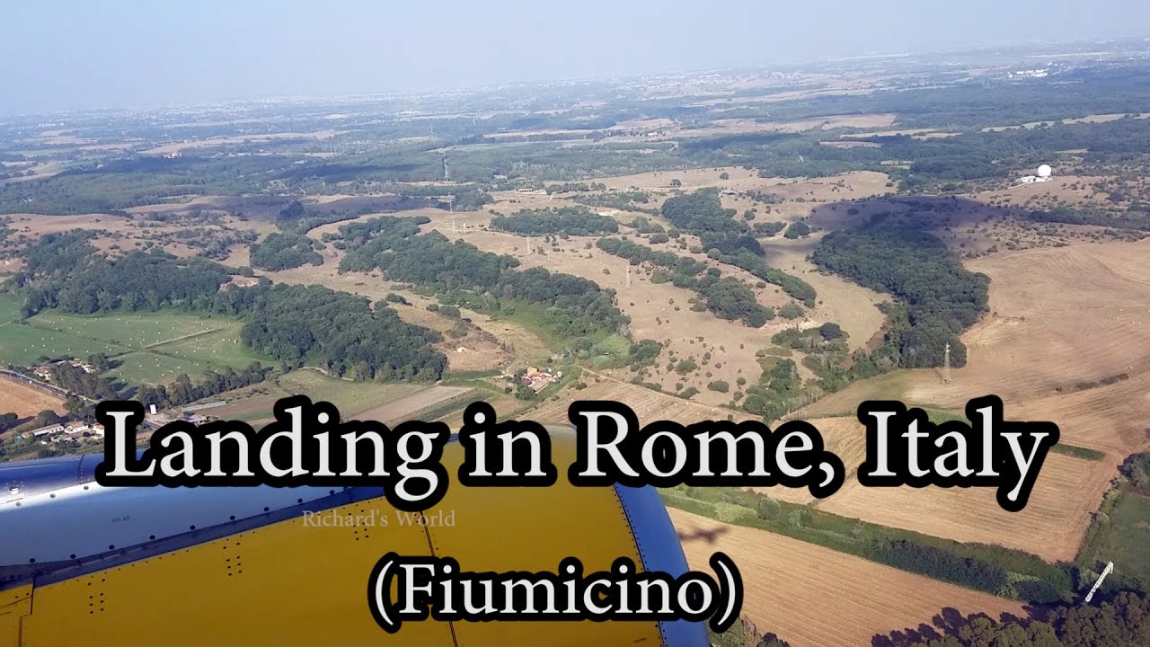 Plane landing in Rome Italy Airport - YouTube
