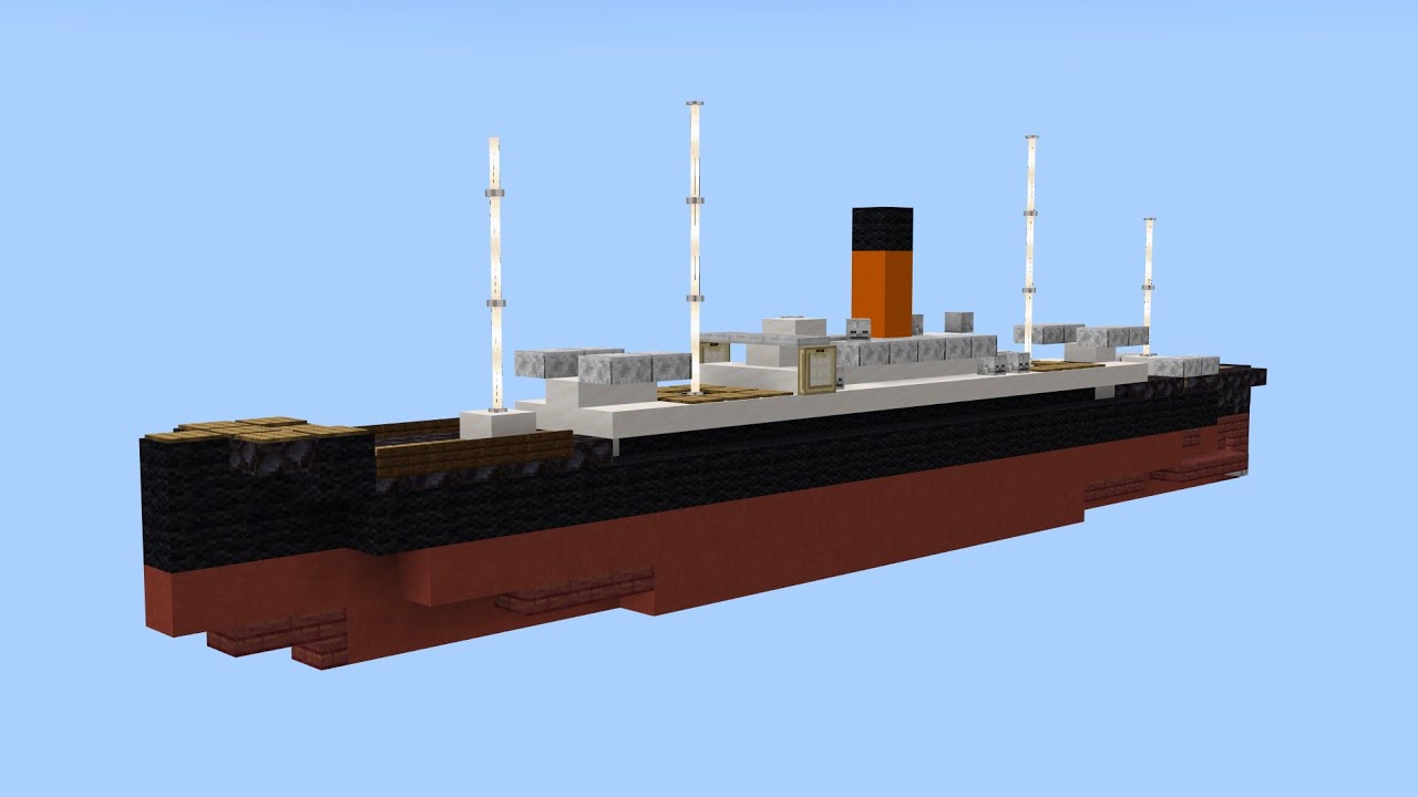 Minecraft RMS Carpathia | 1:5 Scale Luxury Ocean Liner Tutorial - YouTube