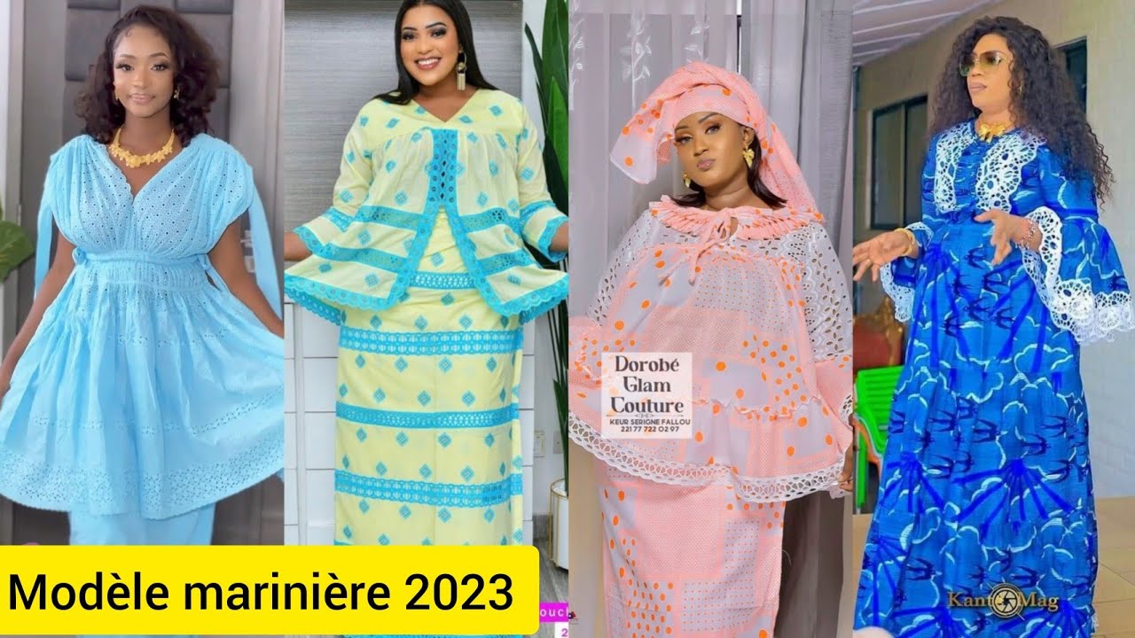 modèle marinière robe voile brodé femme sénégalais africaine 🔸🔸 - YouTube
