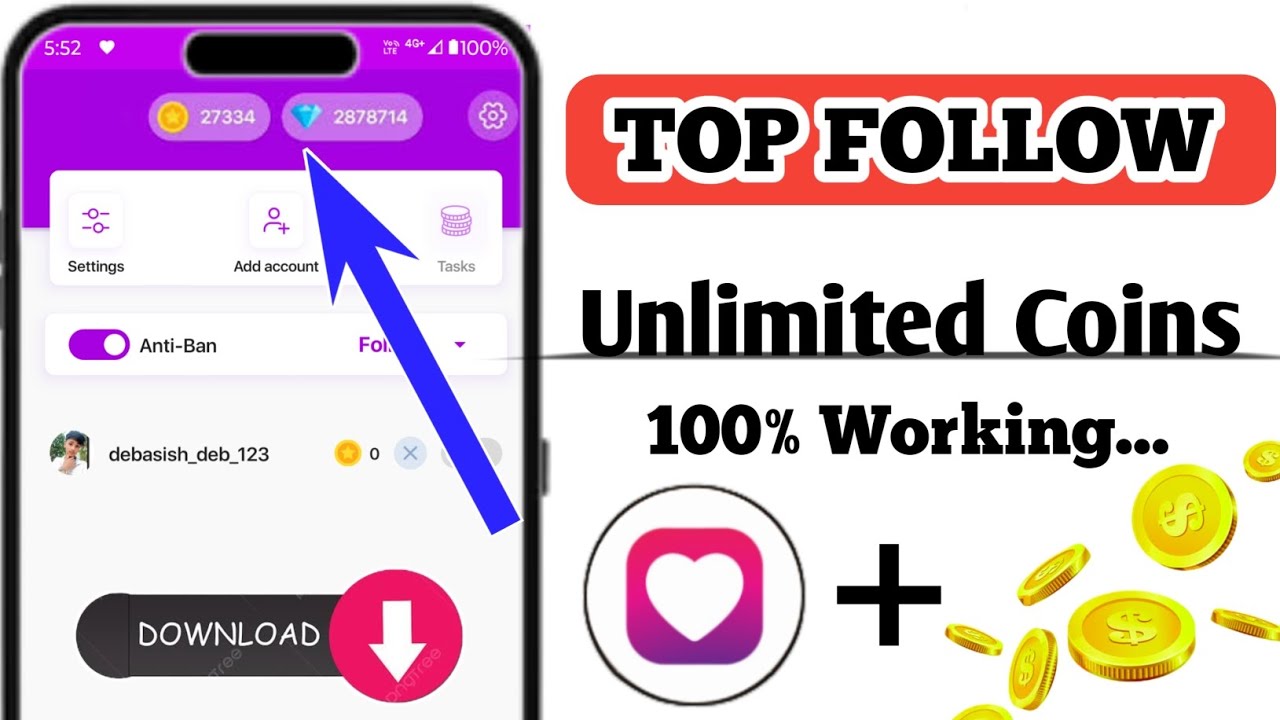 Top Follow HACK || Top Follow App Unlimited coins - Top Follow App 2026 ...